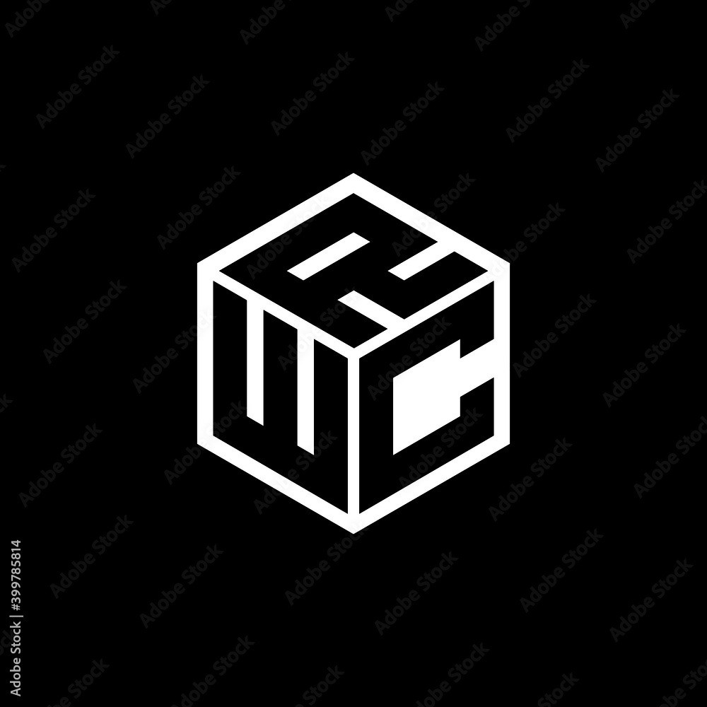 WCR letter logo design with black background in illustrator, cube logo ...