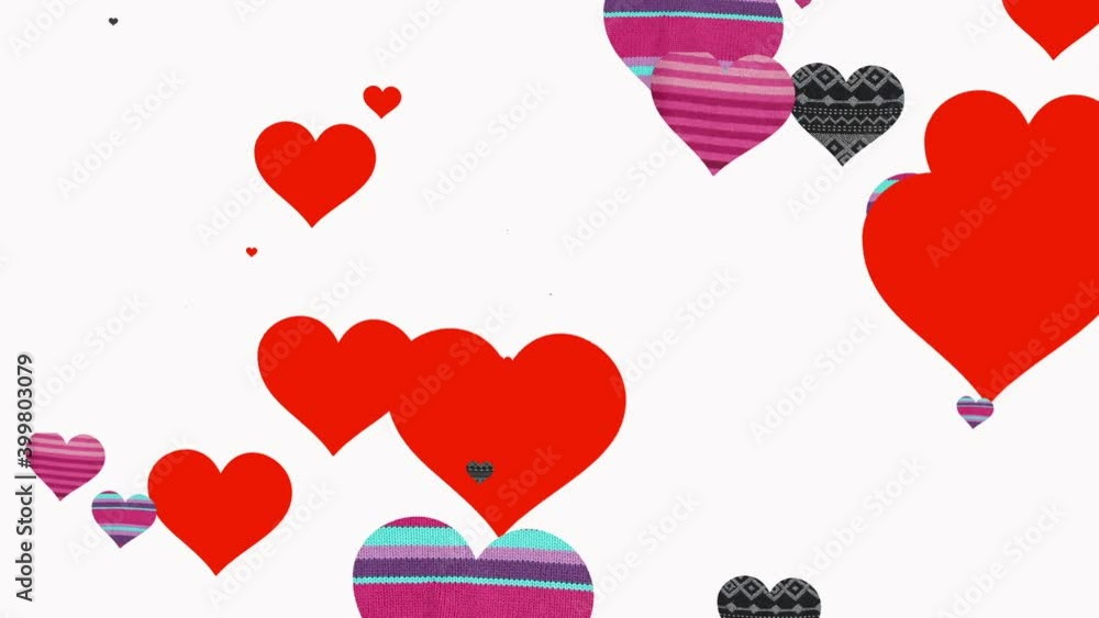 animation heart rotates on its axis on a white background for valentine ...
