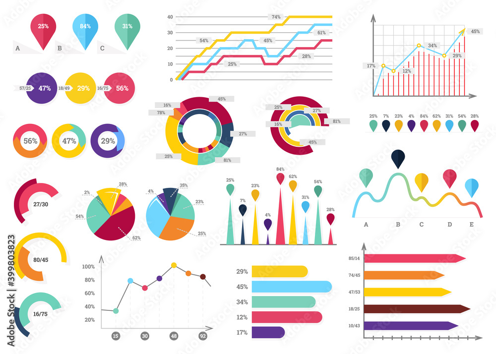 Infographic Elements Collection - Business Illustration in flat design ...