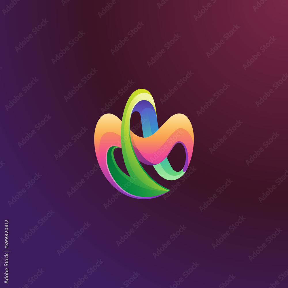 Abstract colorful letter m infinity logo Stock Vector | Adobe Stock