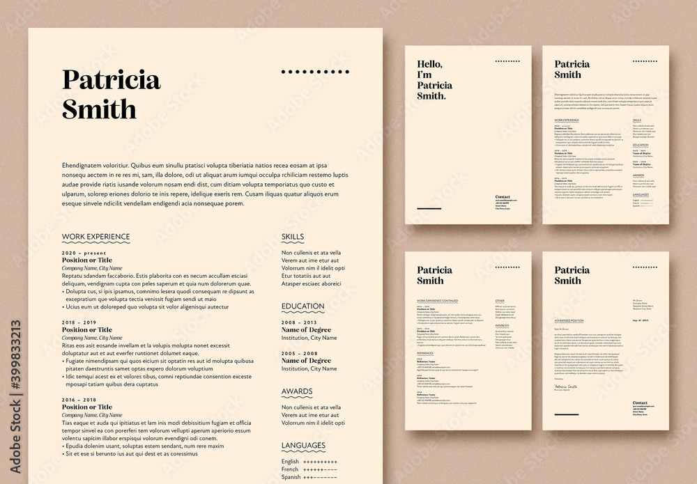 Clean and Professional Resume Layout Stock Template | Adobe Stock