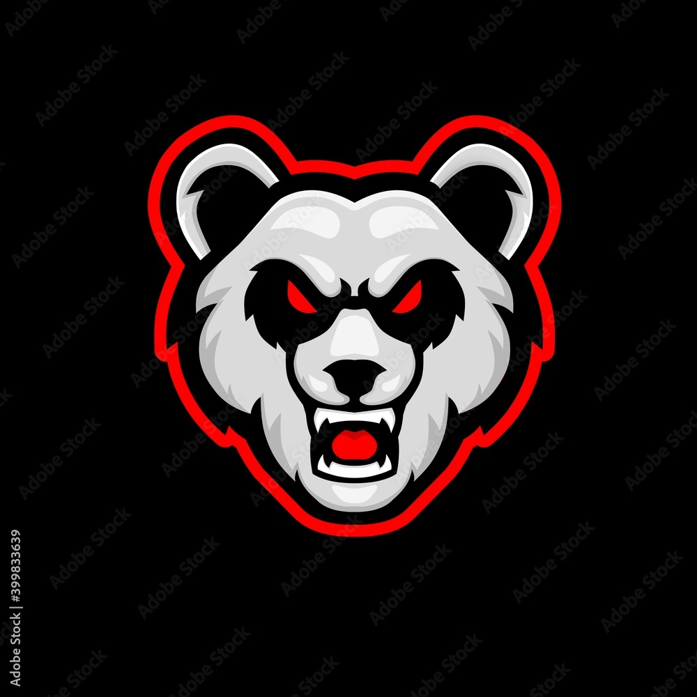 Panda mascot gaming logo design vector with modern illustration concept ...