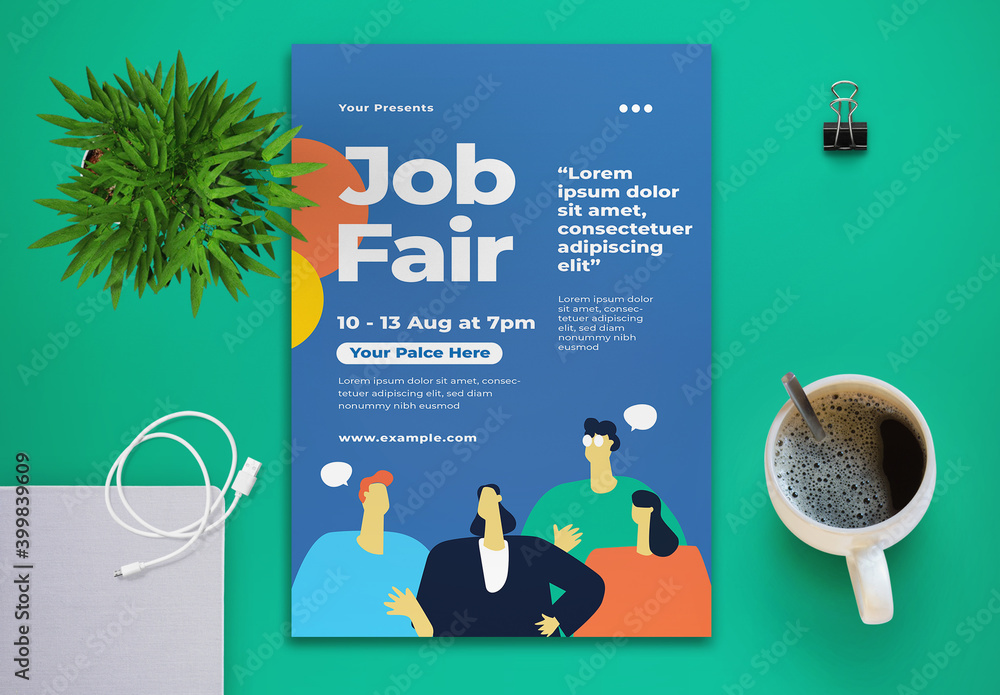 Job Fair Flyer Layout Stock Template | Adobe Stock