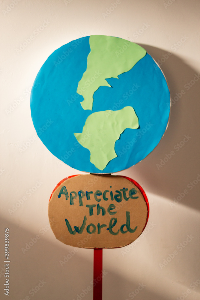 planet earth poster with text to appreciate the world on a white ...