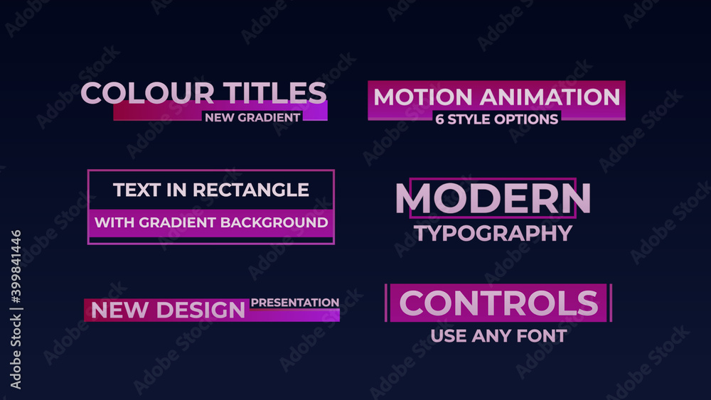 Modern Colorful Gradient Titles Stock Template | Adobe Stock