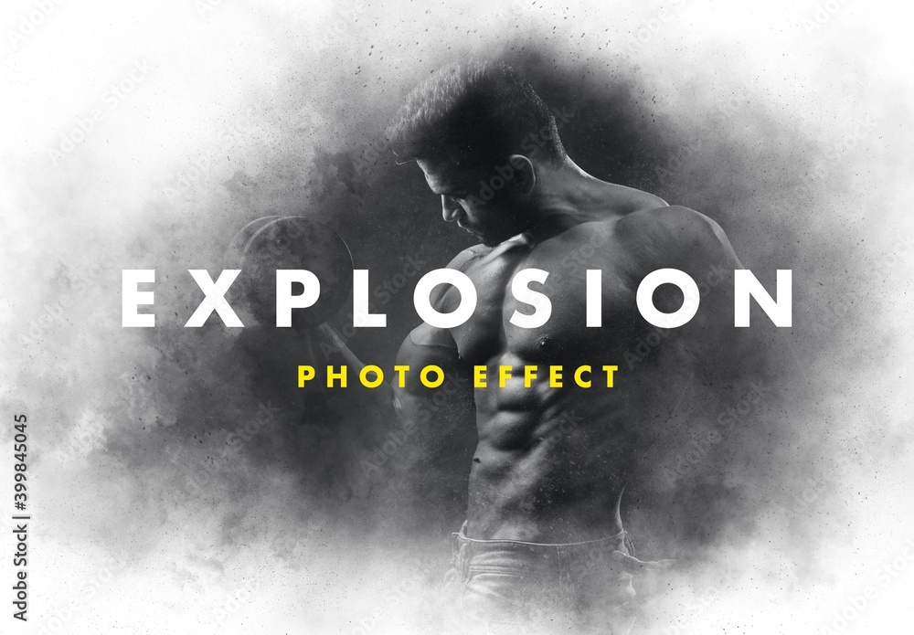Powder Explosion Photo Effect Mockup Stock Template | Adobe Stock