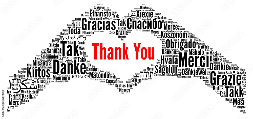 Thank You illustration word cloud in different languages Stock ...