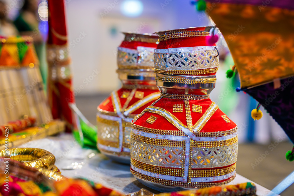 Indian Punjabi Sikh Jago ceremony interiors and decorations Stock Photo ...
