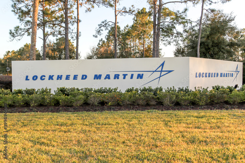 Orlando, Florida, USA- February 8, 2020: Lockheed Martin sign in ...