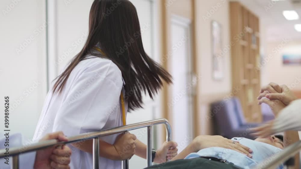 Group Professional Asian doctor with surgeon and patient relative ...