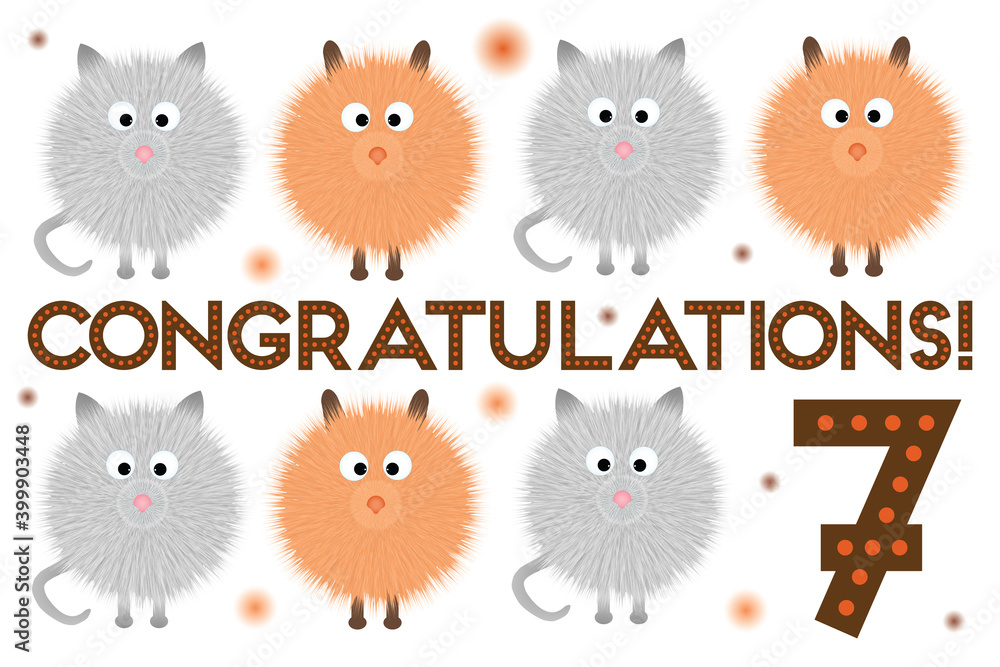 Congratulations, happy birthday, happy holiday, cat and dog, cartoons ...