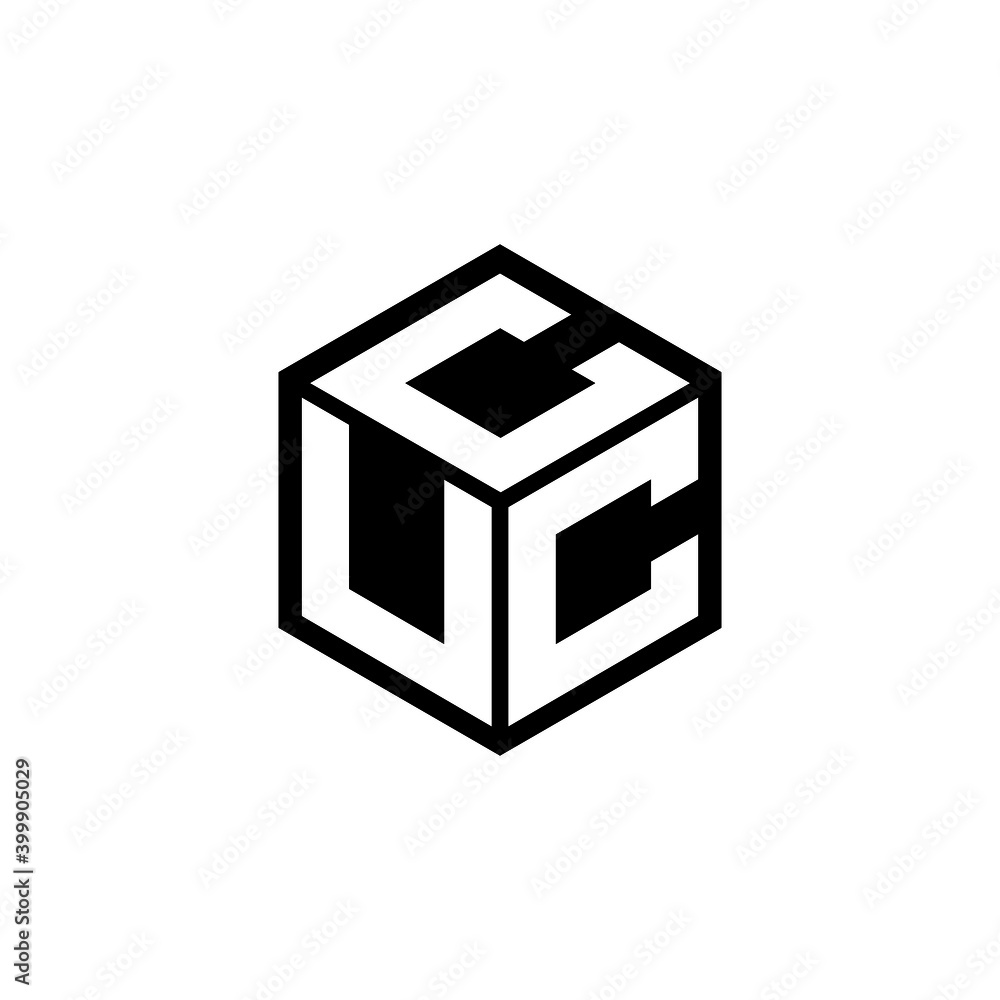 UCC letter logo design with white background in illustrator, cube logo ...