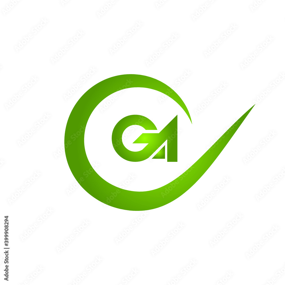 Initial GA Letter Logo With Creative Modern Business Typography Vector ...