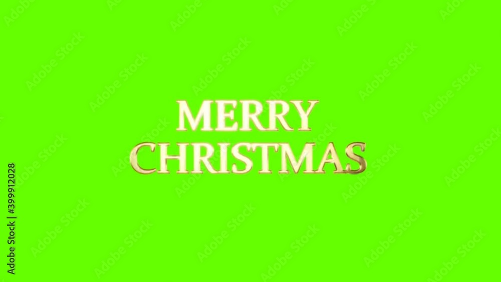 Wording Merry Christmas on Green Screen Background 4K Animation - Happy ...