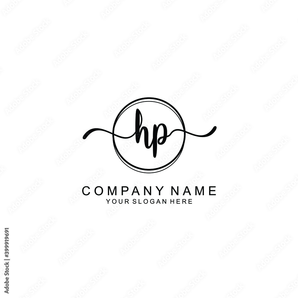 Initial HP Handwriting, Wedding Monogram Logo Design, Modern ...