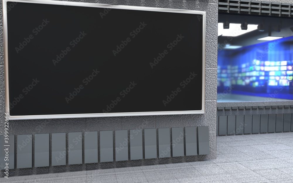 Backdrop For TV Shows .TV On Wall.3D Virtual News Studio Background, 3d ...