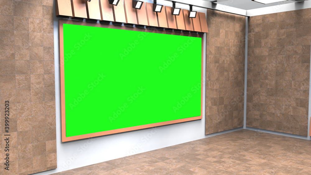 Backdrop For TV Shows .TV On Wall.3D Virtual News Studio Background, 3d ...
