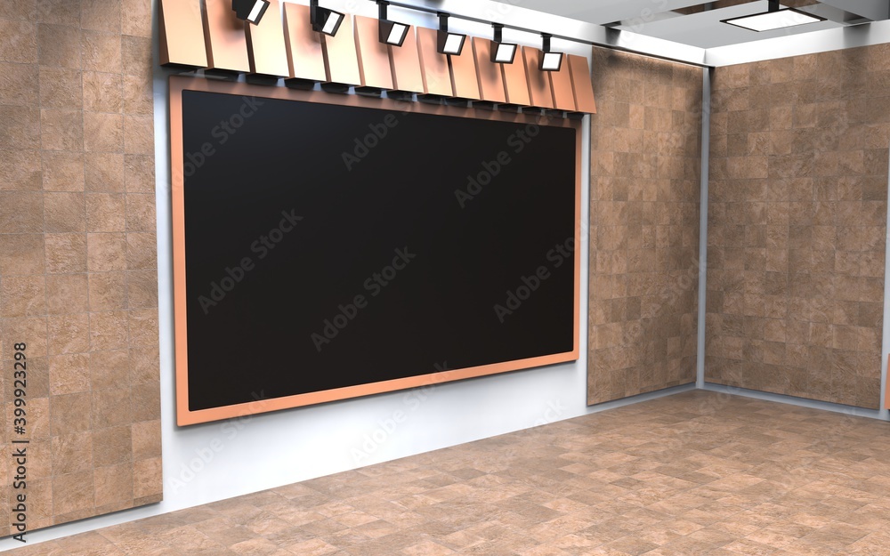 Backdrop For TV Shows .TV On Wall.3D Virtual News Studio Background, 3d ...