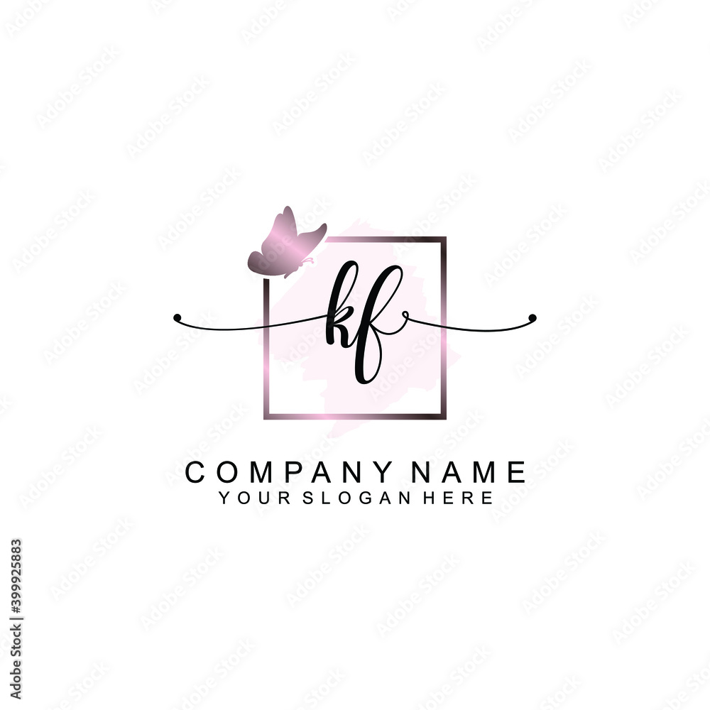 Initial KF Handwriting, Wedding Monogram Logo Design, Modern ...