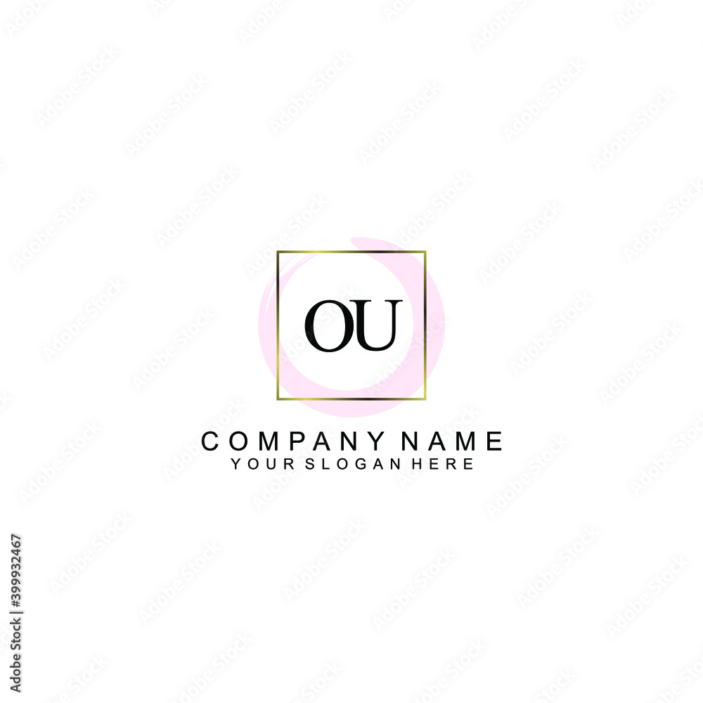 Initial OU Handwriting, Wedding Monogram Logo Design, Modern ...