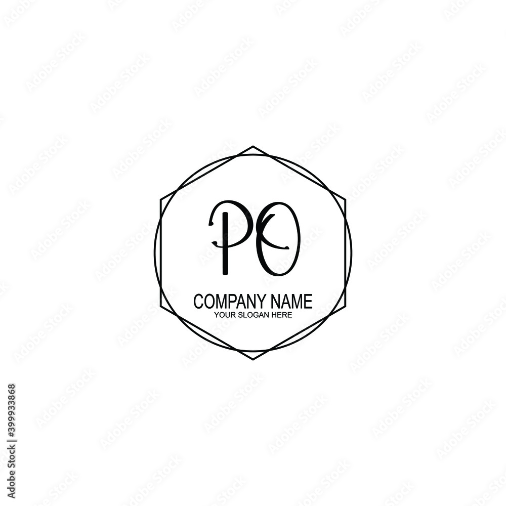 Initial PO Handwriting, Wedding Monogram Logo Design, Modern ...