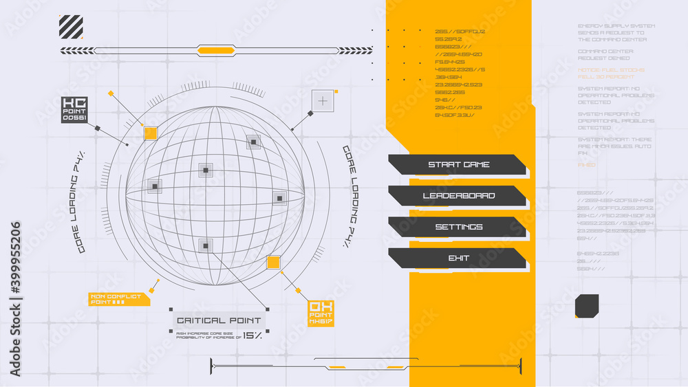 Cyberpunk Menu Interface. Futuristic Abstract HUD. Good for game UI ...