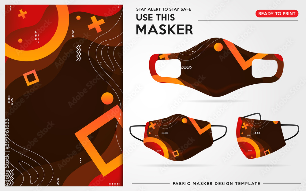 Modern Protective Mask Design Template With Abstract and Colorful ...
