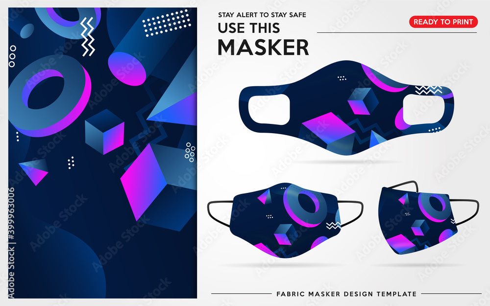 Modern Protective Mask Design Template With Abstract and Colorful ...