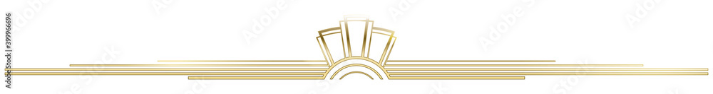 Golden Art Deco Header, lines. A text header made in Art-Deco style ...