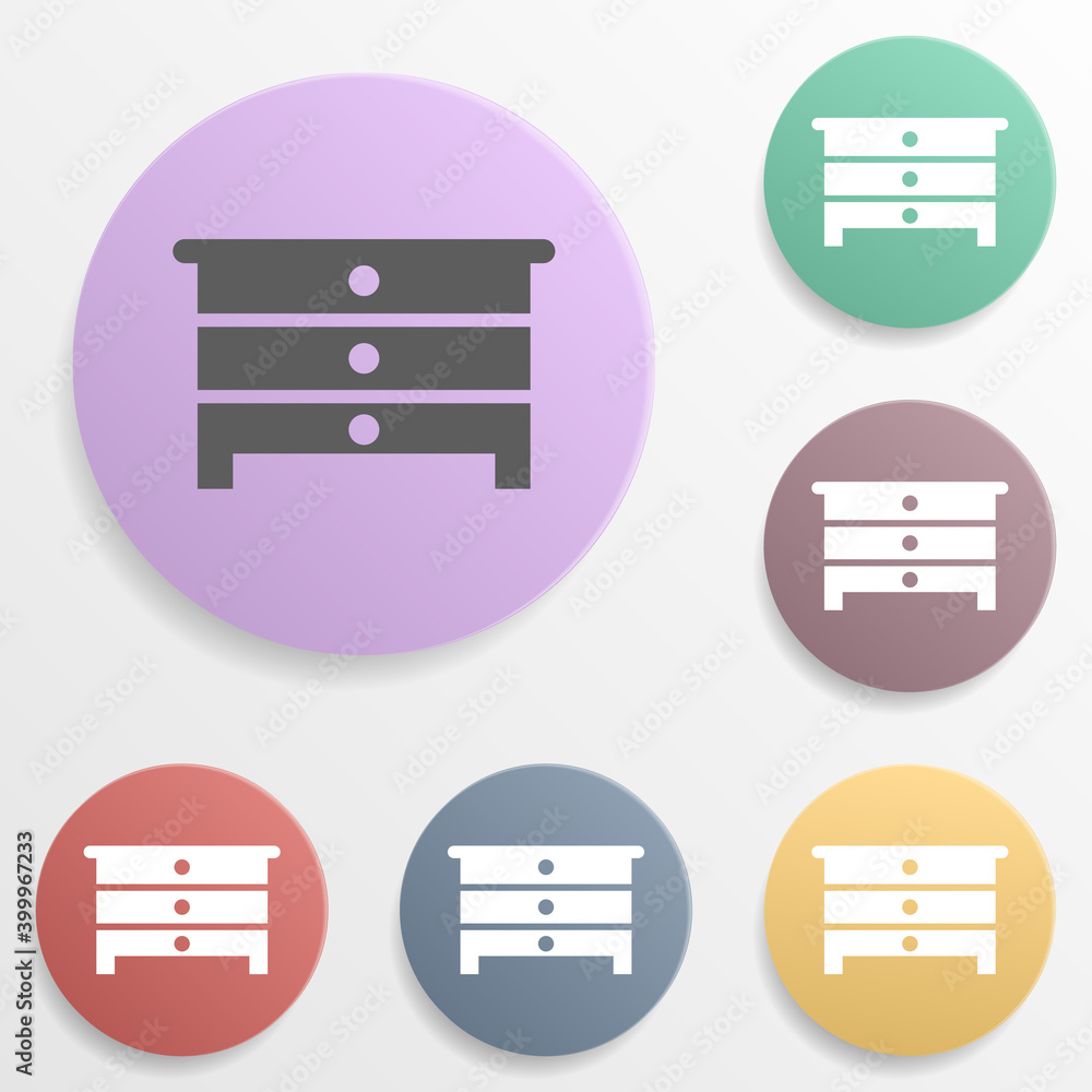 Place of furniture store badge color set icon. Simple glyph, flat ...