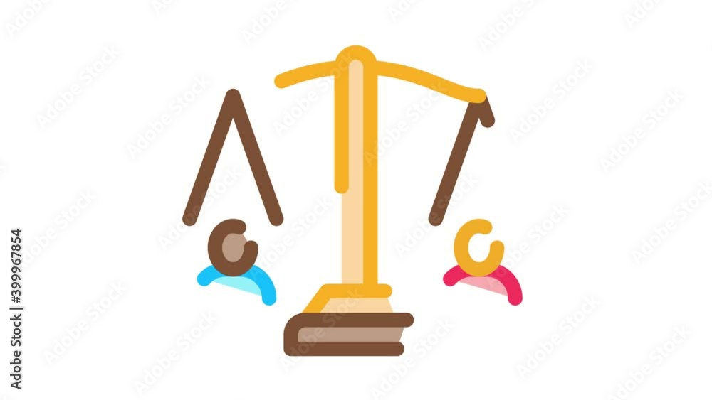 Video Stock huma rights balance on scales Icon Animation. color huma ...