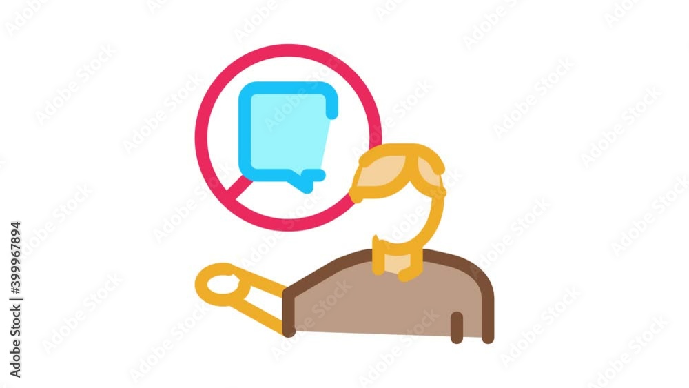 human crossed out quote frame Icon Animation. color human crossed out ...