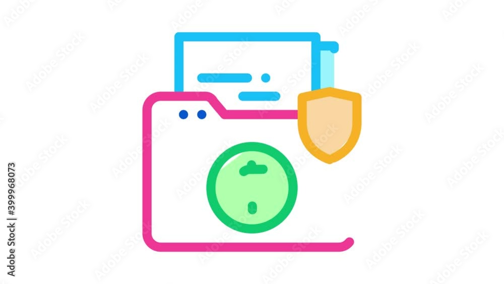 Video Stock insurance agreement folder Icon Animation. color insurance ...