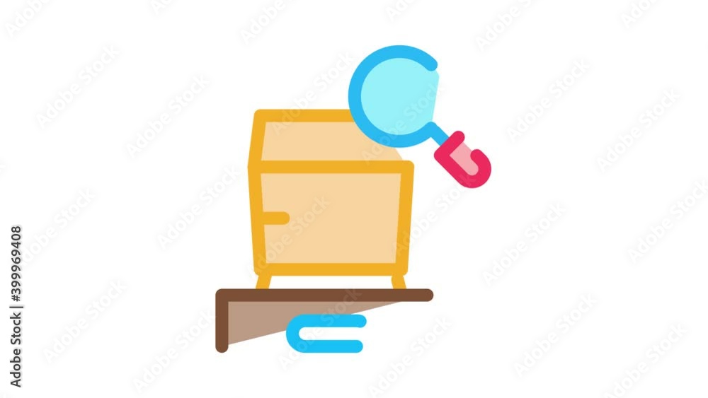 cabinet size Icon Animation. color cabinet size animated icon on white ...