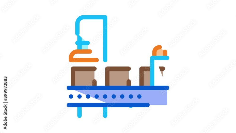 manufacturing process Icon Animation. color manufacturing process ...