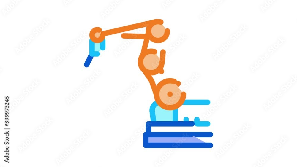 manufacturing robotic arm Icon Animation. color manufacturing robotic ...