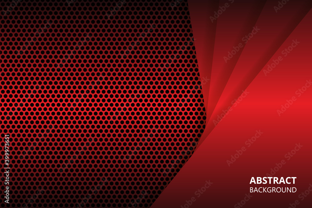 Dark red abstract background with carbon fiber and triangular shapes ...