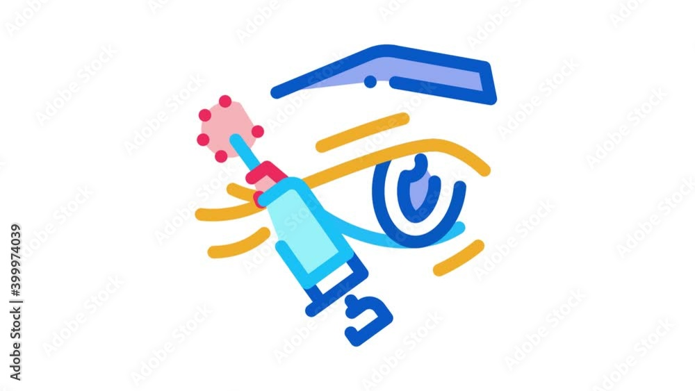eyelid surgery local anesthesia Icon Animation. color eyelid surgery ...