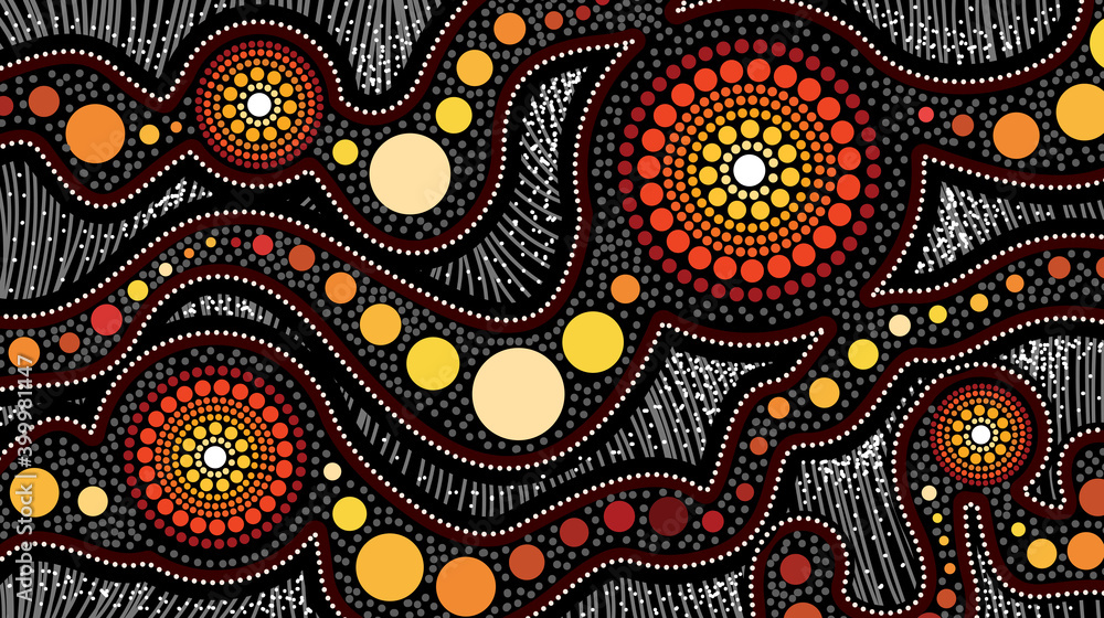 Connection aboriginal art background Stock Vector | Adobe Stock