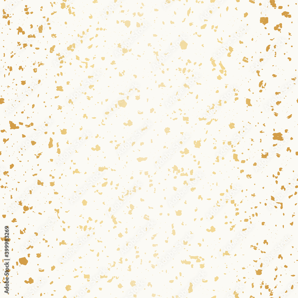 Vector white and gold foil hand crafted terrazzo pattern background ...