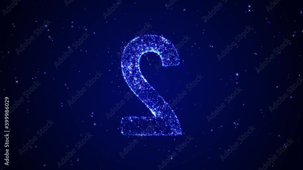 3D illustration of two number wallpaper,shiny and glowing spheres and ...