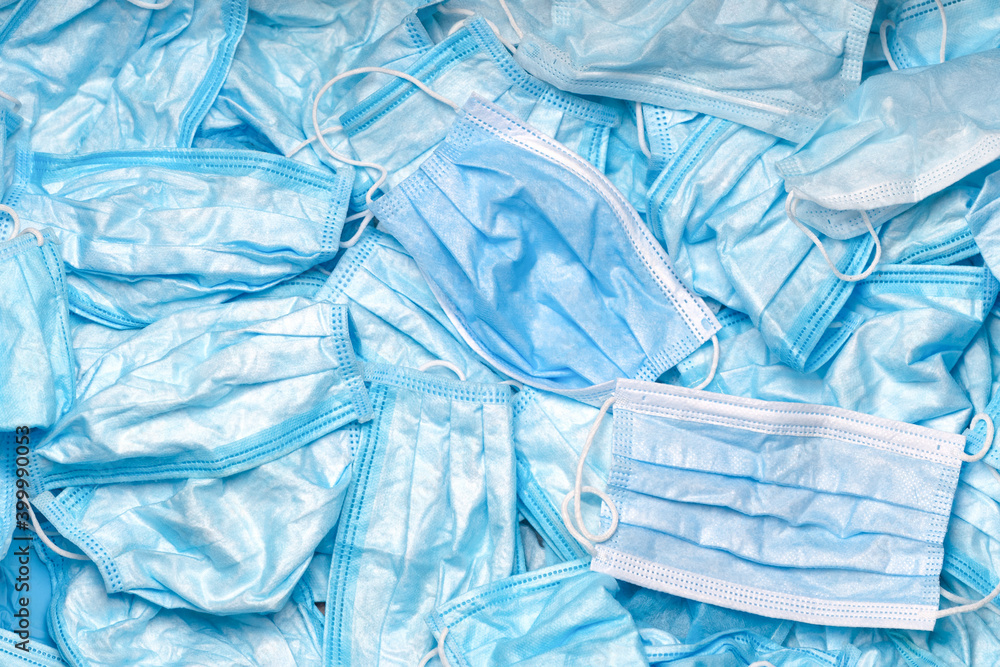 Trash masks. Medical waste. Coronavirus Garbage. Contaminated. Used ...