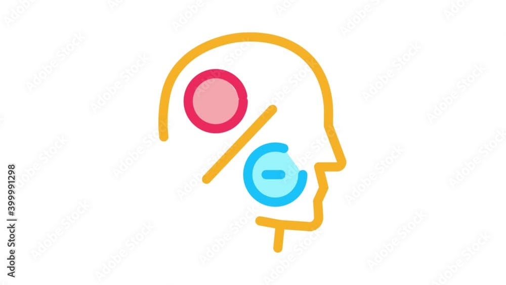 human head plus minus Icon Animation. color human head plus minus ...