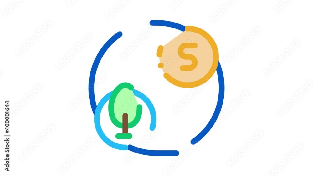 cycle of trees and money Icon Animation. color cycle of trees and money ...