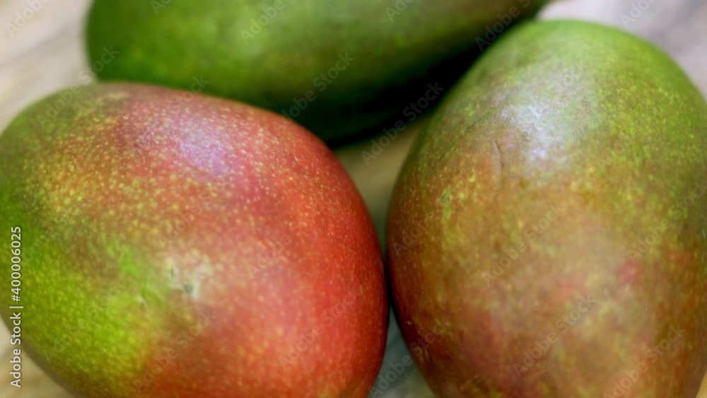 Fresh Mango on the Wooden Surface of the Mango, Isolated. Tropical ...