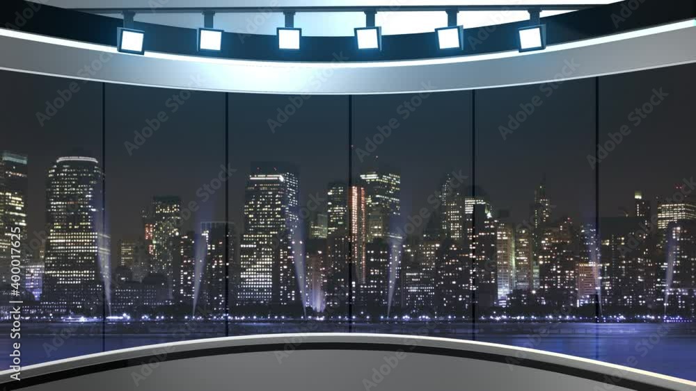 Virtual Green Screen Background Loop, News TV Studio Set Stock Video ...