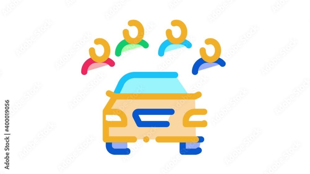 inspection of machine by group of people Icon Animation. color ...