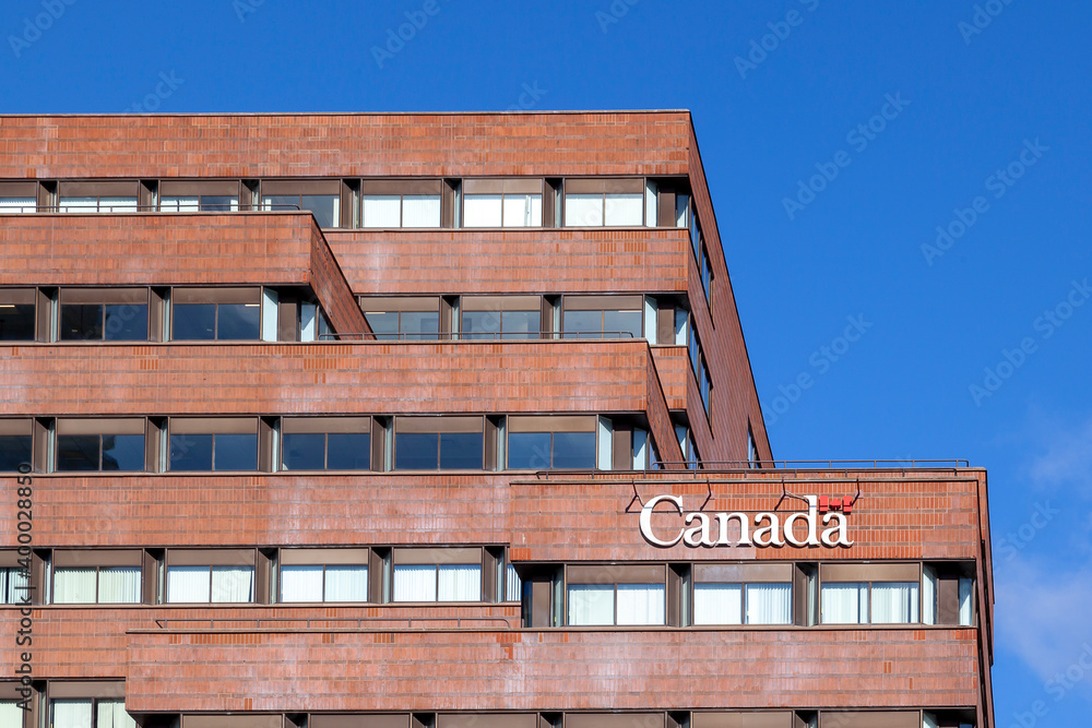 Toronto, Canada - May 16, 2020: The Sign of Government of Canada ...