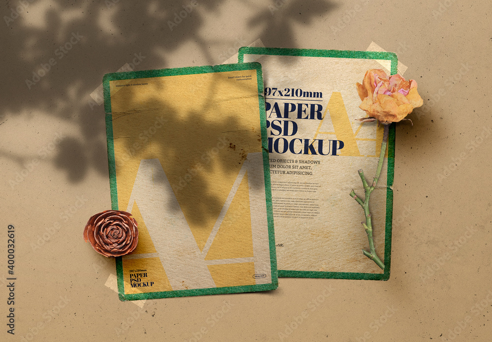 Vintage Paper Mockup Stock Template | Adobe Stock