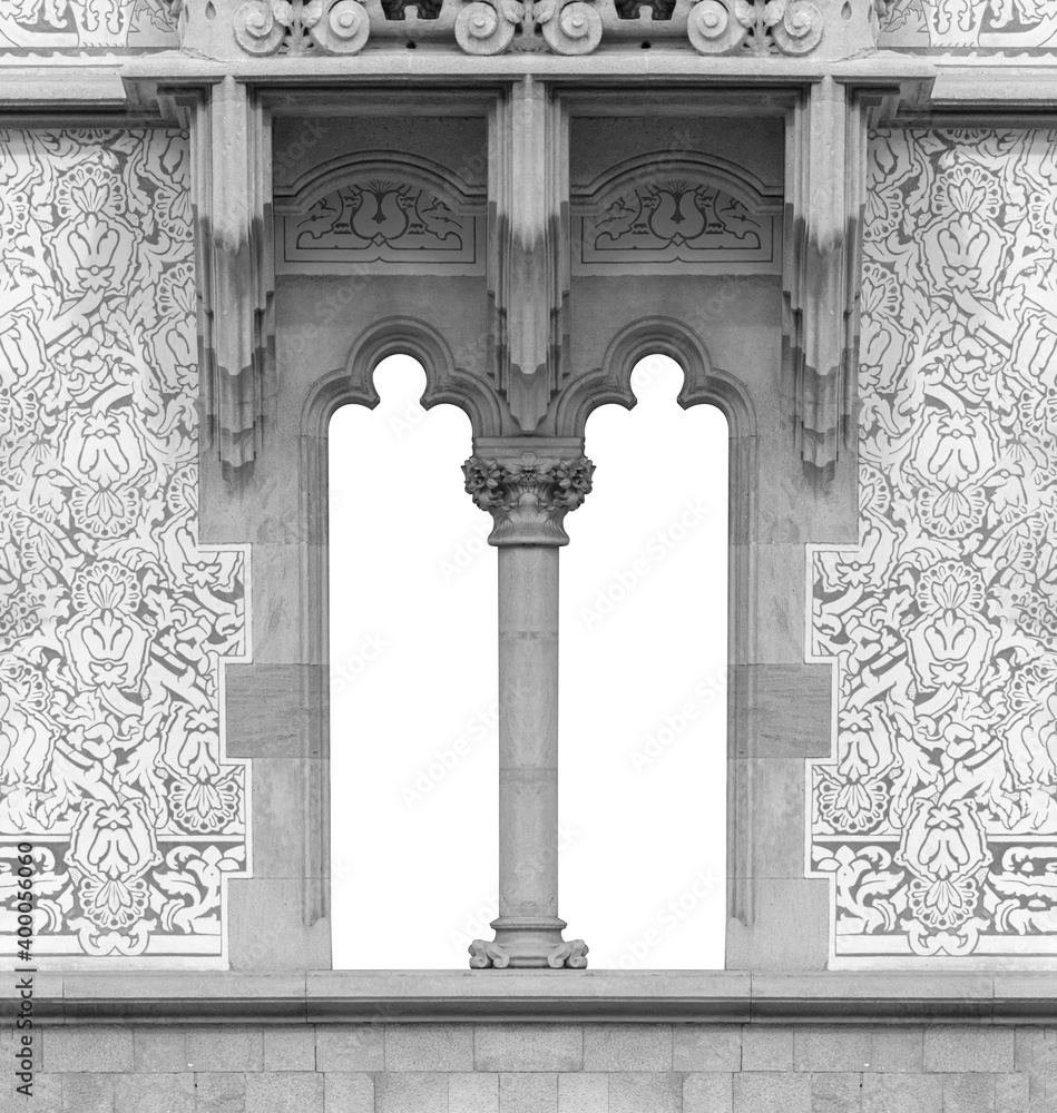 Elements of the architecture of buildings, ancient arches and columns ...